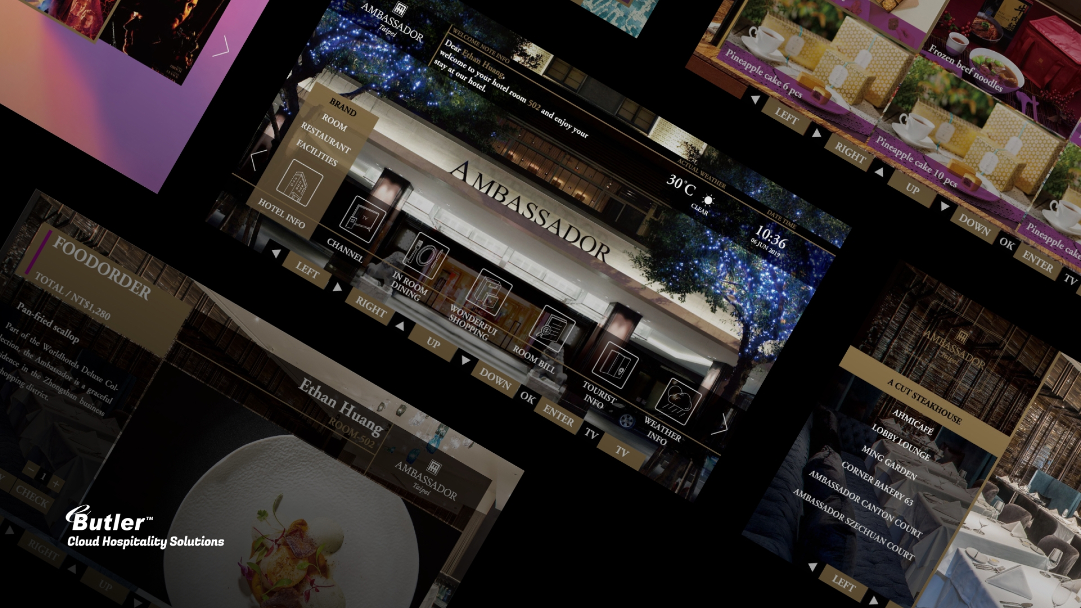 eButler TV 電視系統 - 專為星級飯店、旅館旅宿業者打造，讓賓客使用遙控器操作智慧電視功能，打造全新的入住體驗